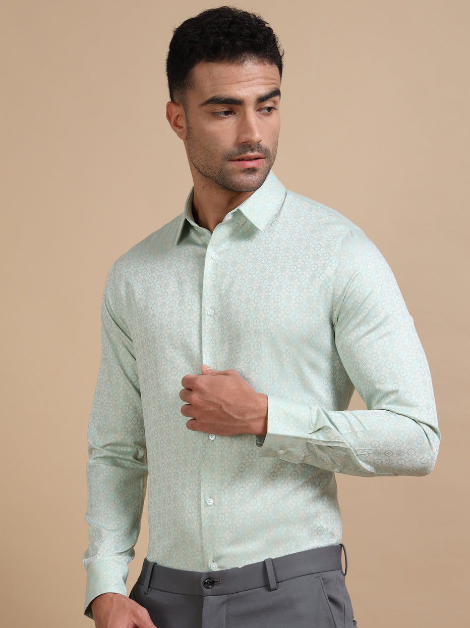 Green Jacquard Festive Shirt – Kaapus
