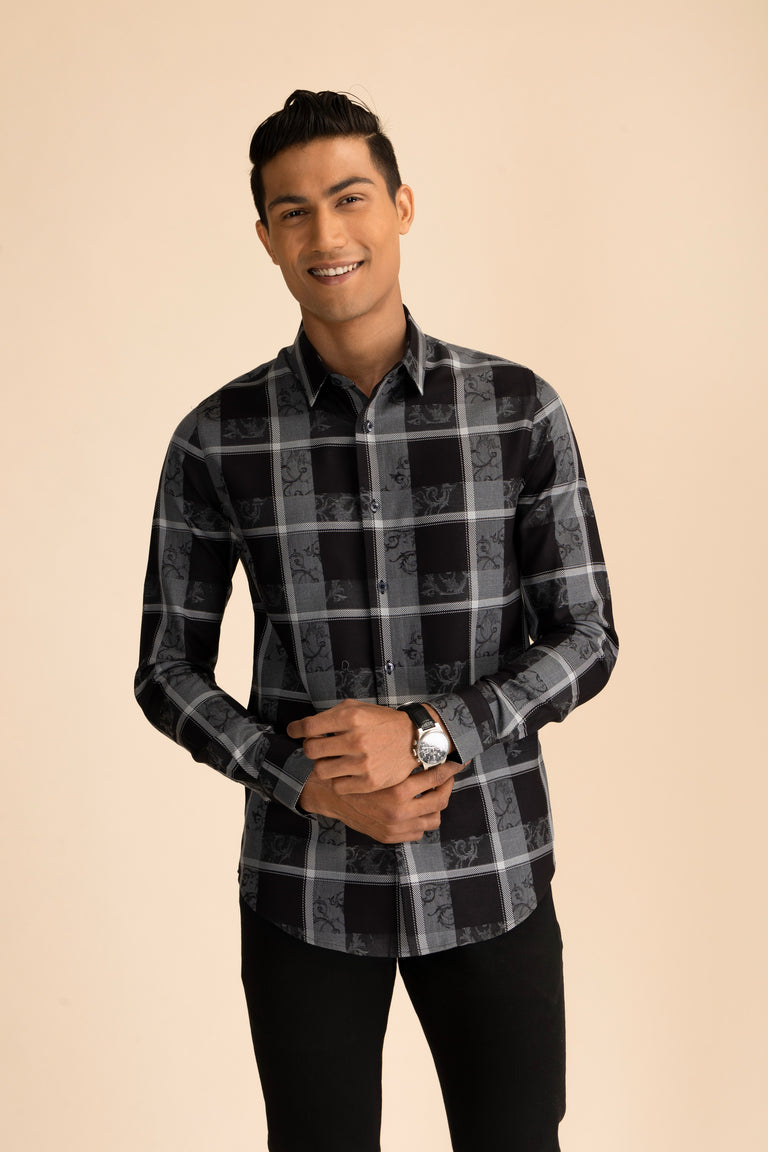 Black Damask Check Shirt – Kaapus