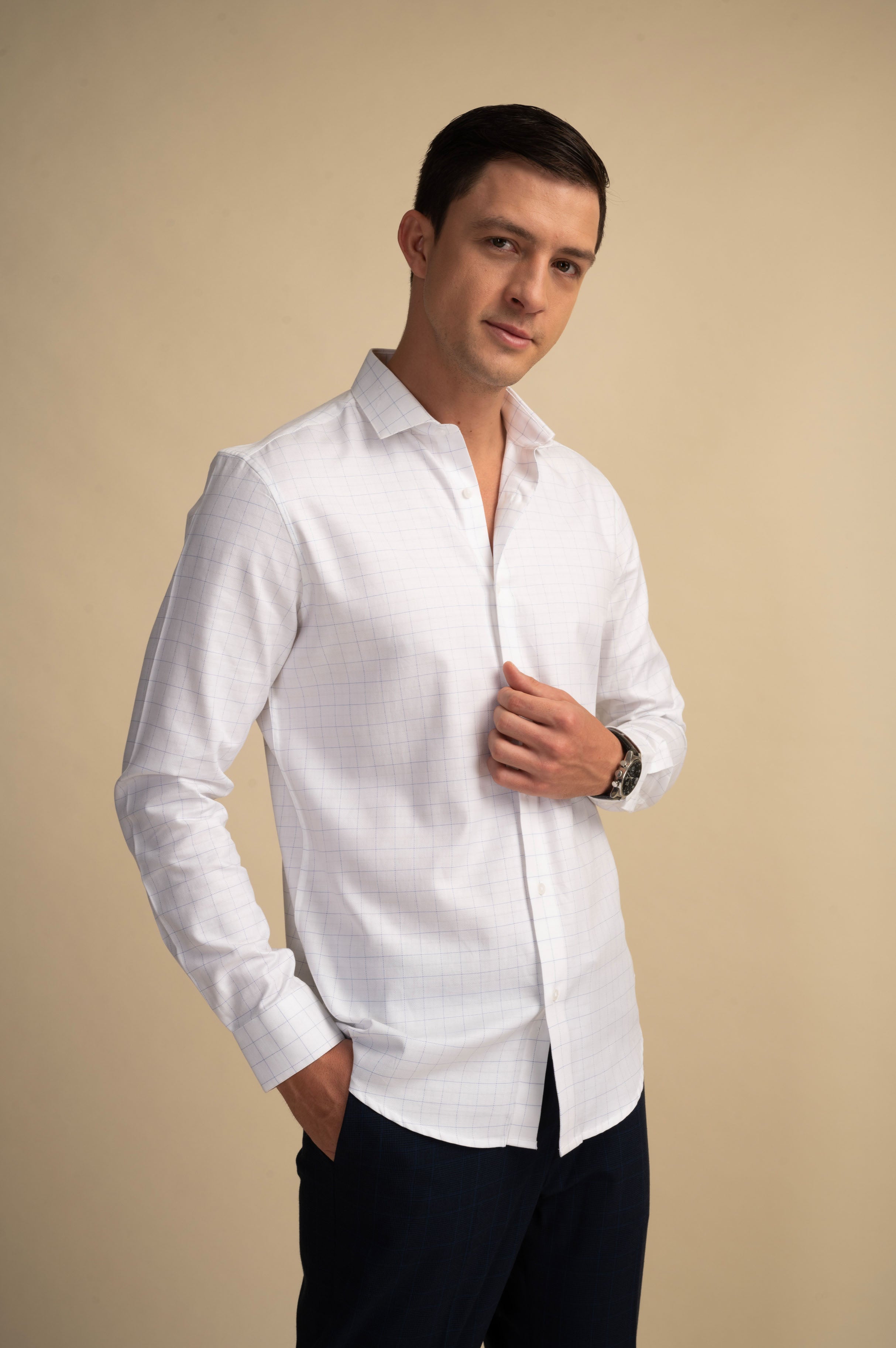 White Graph Check Shirt – Kaapus