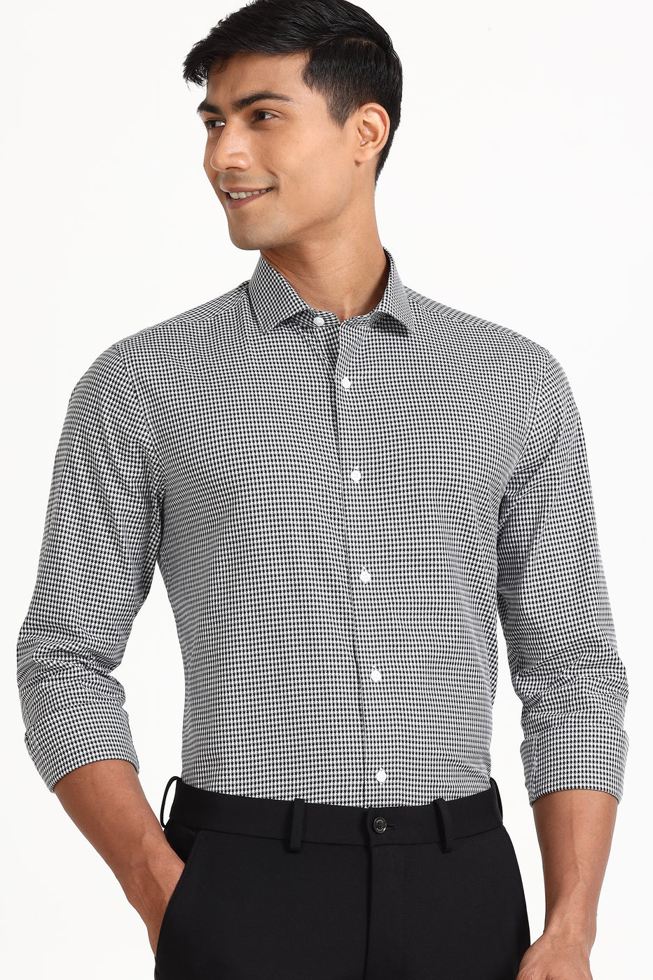 Black Formal Check Shirt – Kaapus
